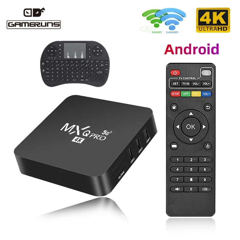 GAMERUNS MXQ PRO Smart TV BOX Android OS 2.4G&5G WiFi 1GB RAM 8GB ROM ...