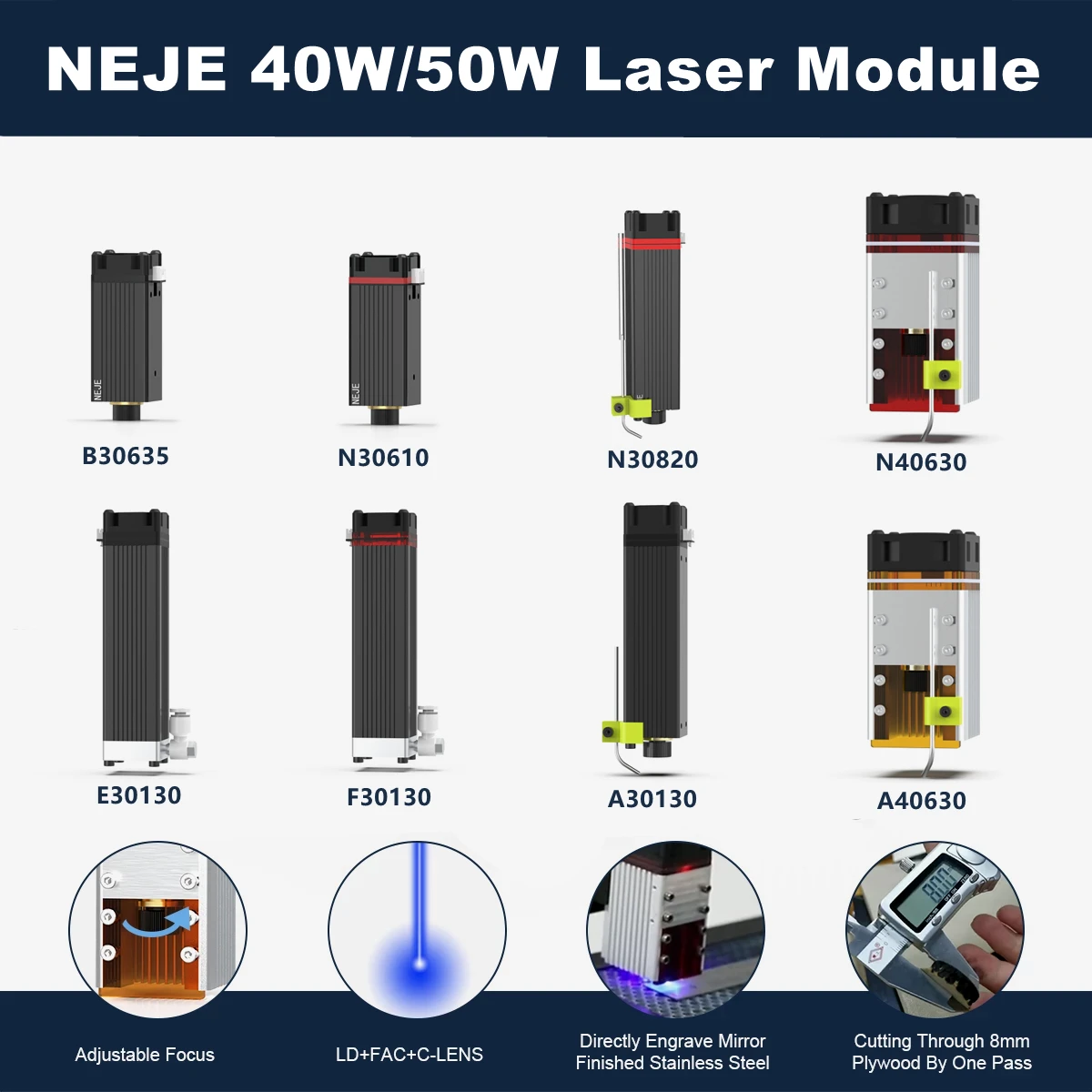Neje 20w Laser Module Kit Cutting Engraving Module Laser Head 450nm ...