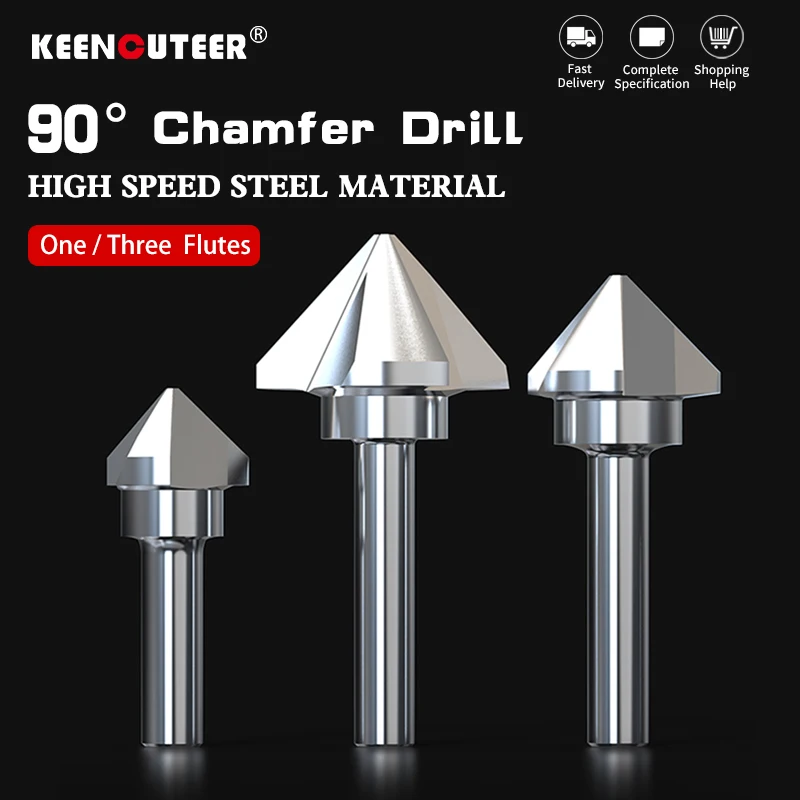 Foret-chanfreiner-r-sistant-90-acier-rapide-tige-droite-triple-bord ...