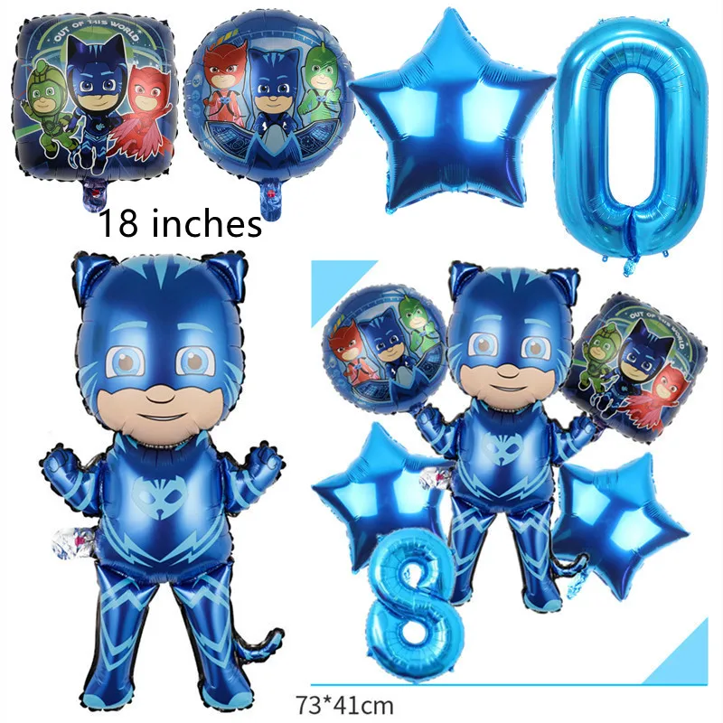 6PCS-Pajamas-Little-Hero-Aluminum-Film-Balloon-Set-Cartoon-Animation ...