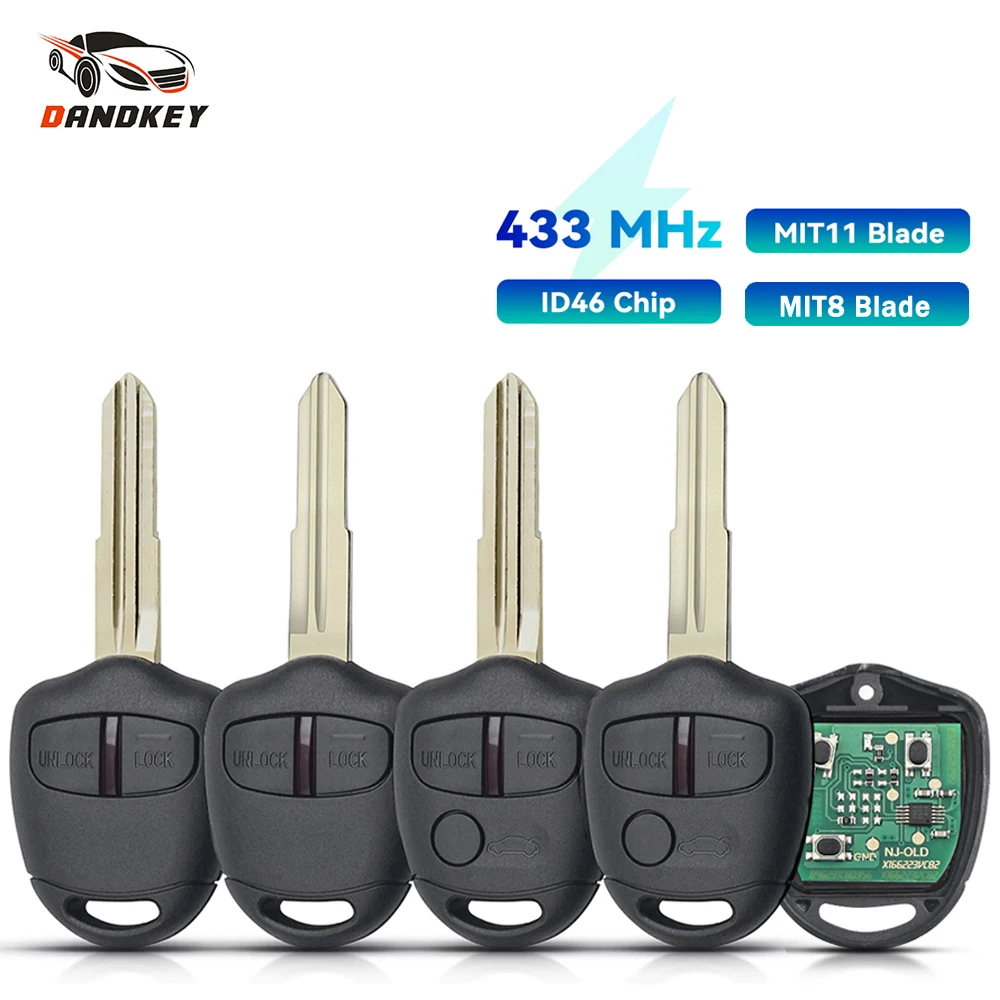 Dandkey-Car-433MHz-ID46-Fob-Remote-Key-For-Mitsubishi-Outlander-Pajero ...