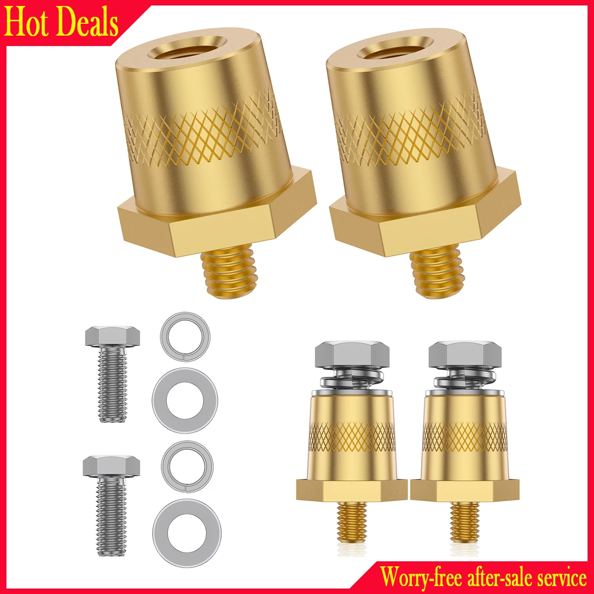 2/8Pcs Brass Battery Pole Adapter M8 internal thread and M6 external ...