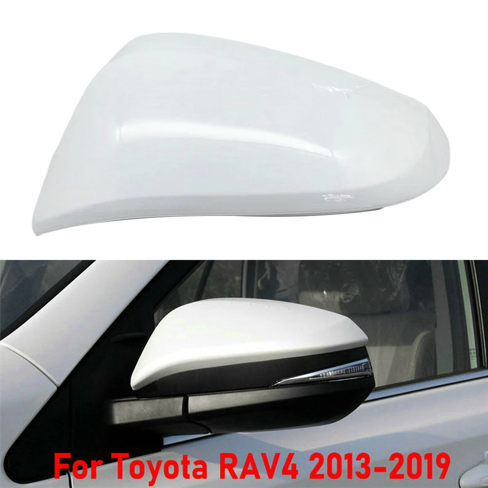 1pc White Car Rear View Mirror Cover Left Accessories For Toyota Rav4 ...
