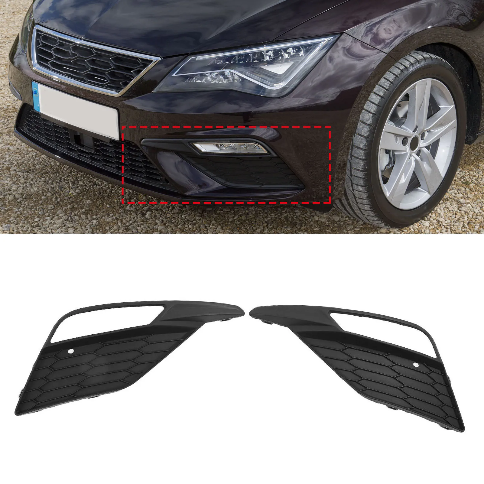 1 Pair Front Bumper Lower Fog Light Lamp Grille Cover 5F0853665H ...
