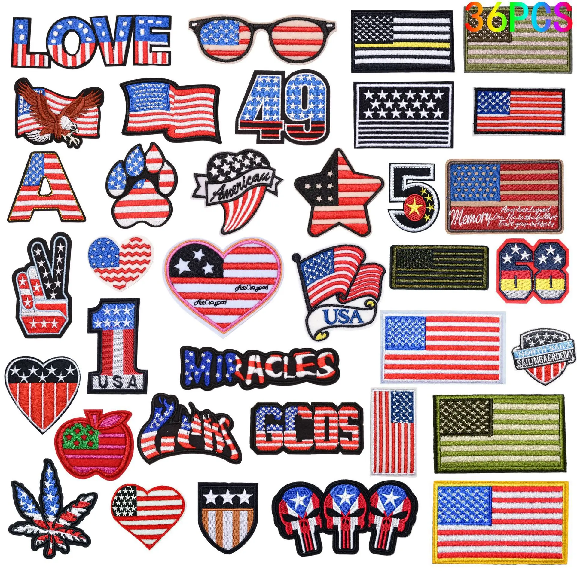 American Flag Patch Sew | American Flag Patch Lots | Usa Patches ...