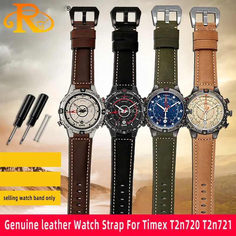 cowhide-Watch-Strap-For-Timex-Tidal-compass-Watchband-T2n739-T2n720 ...