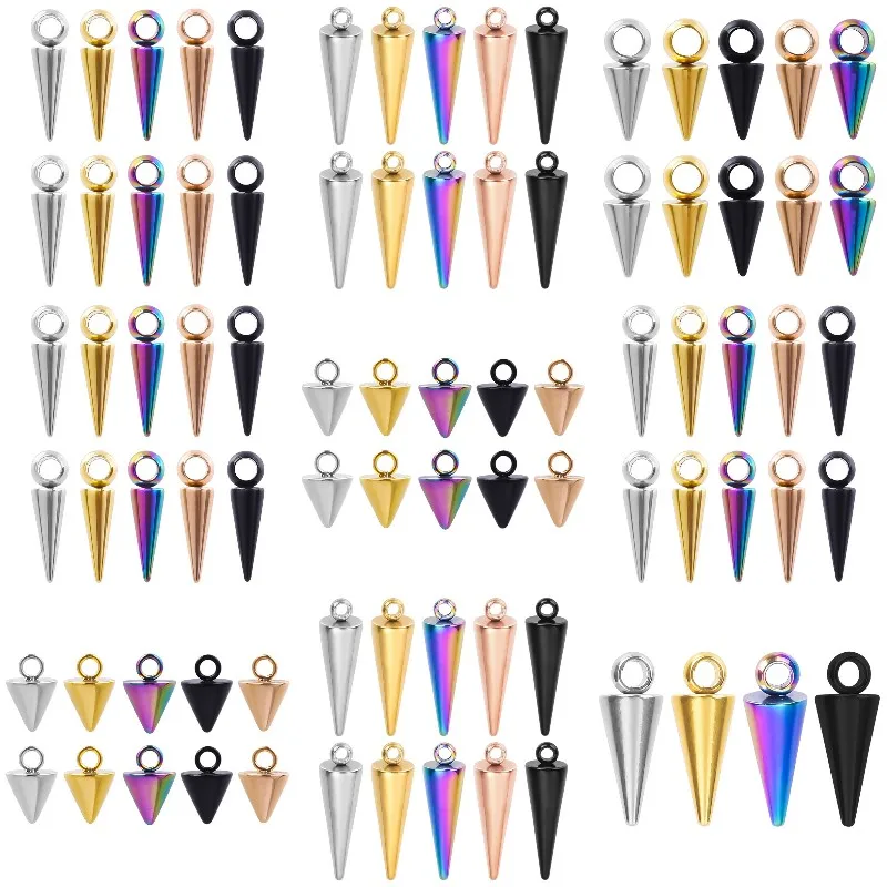 15Pcs-Lot-Stainless-Steel-Mix-Steampunk-Tear-Bullet-Spike-Pendant-DIY ...