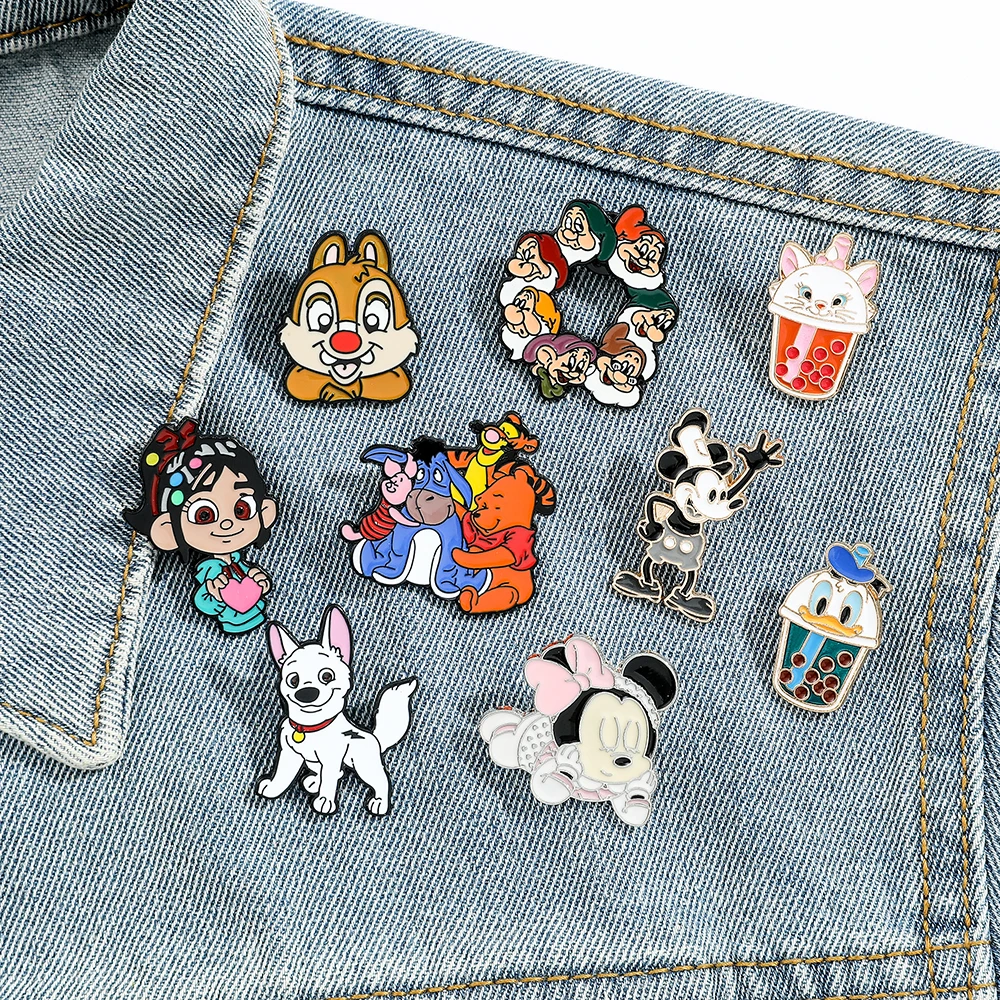 Cartoon-Disney-Princess-Lapel-Pins-Mickey-Minnie-Enamel-Pins-for ...