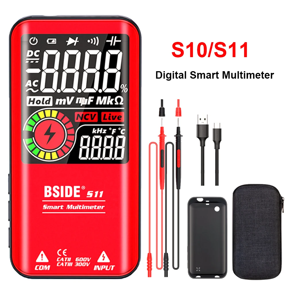 BSIDE S10 / S11 Digital Smart Multimeter Color LCD Display 9999 Digital ...