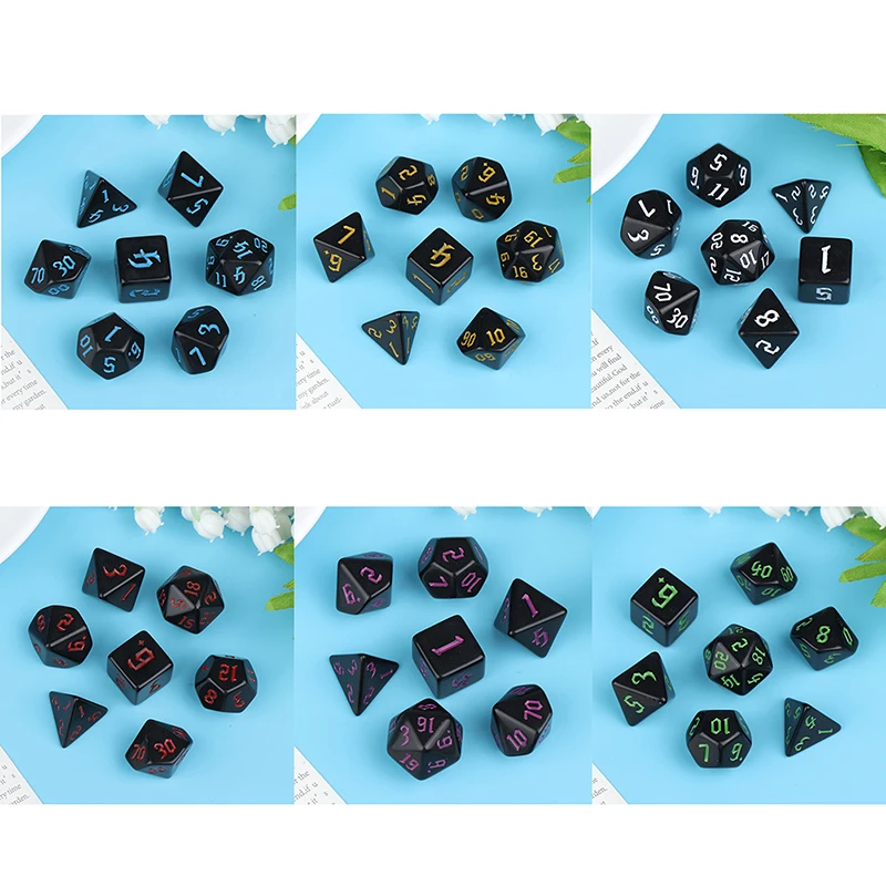 7Pcs Dnd Dice Set RPG Dice Board Game Dice Set Dnd Accessories ...