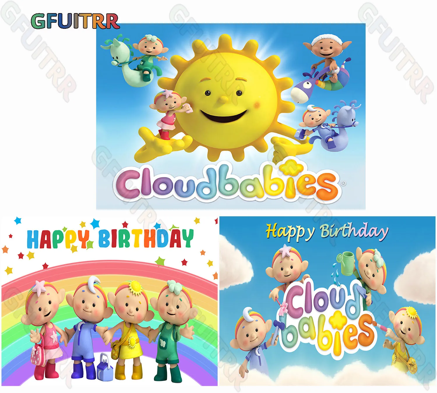 GFUITRR-Cloudbabies-Backdrop-Kids-Birthday-Party-Background-Rainbow ...