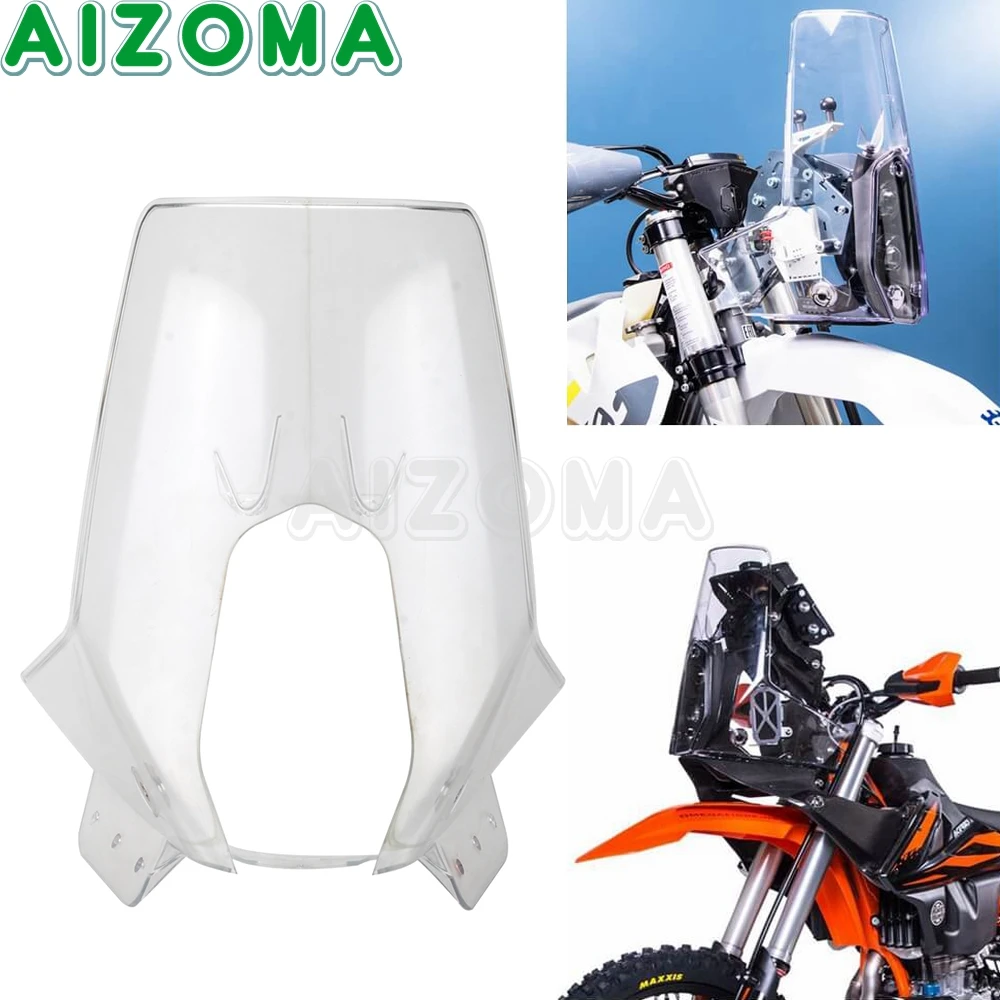 Dirt Bike Enduro Rally Headlight Fairing Windshield Protector Clear For ...