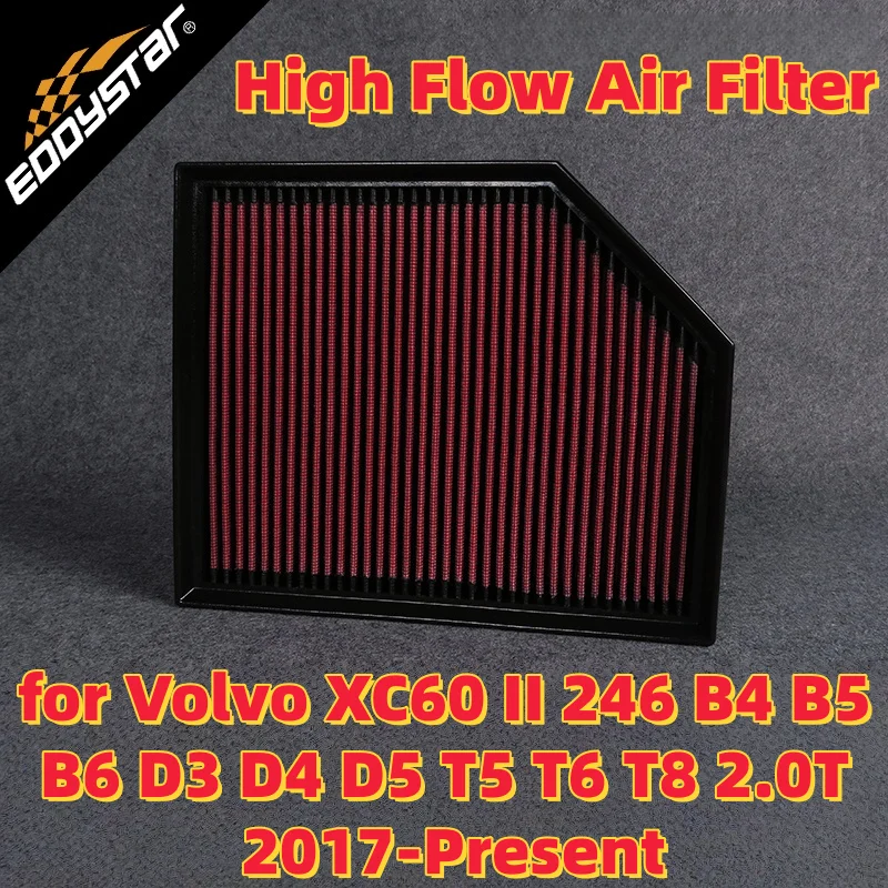 High Flow Sport Air Filter for Volvo XC60 II 246 B4 B5 B6 D3 D4 D5 T5 ...
