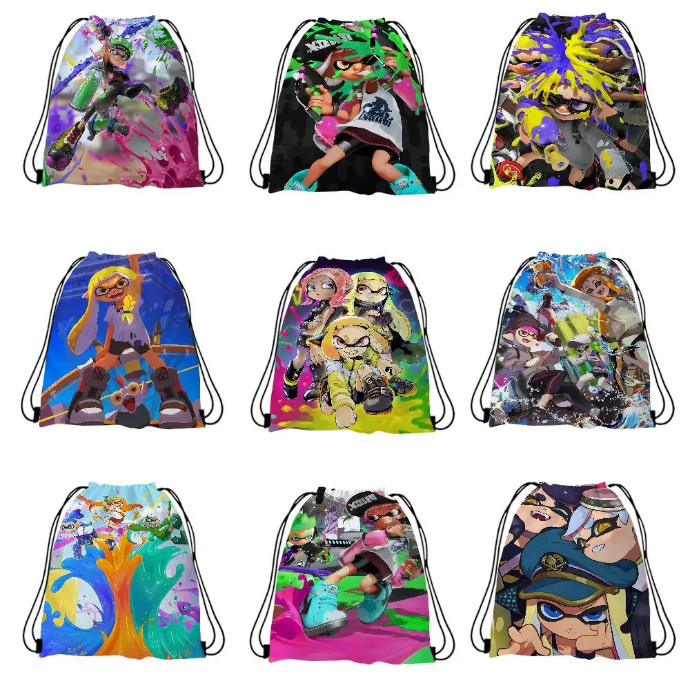 Game Cool S-Splatoon 3 Drawstring Backpack Bags Sack Pack Tote Storage ...