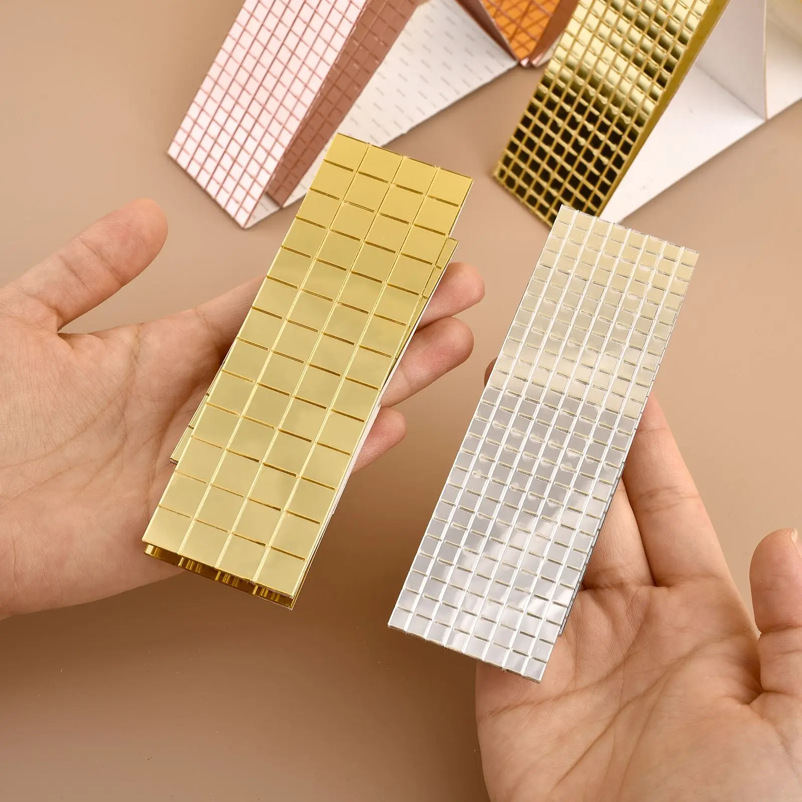 60cm-5x5mm-10x10mm-Grids-Self-Adhesive-Square-Glass-Mosaic-Tiles-Sliver-Mirrors-Mosaic-Sheet-For ...