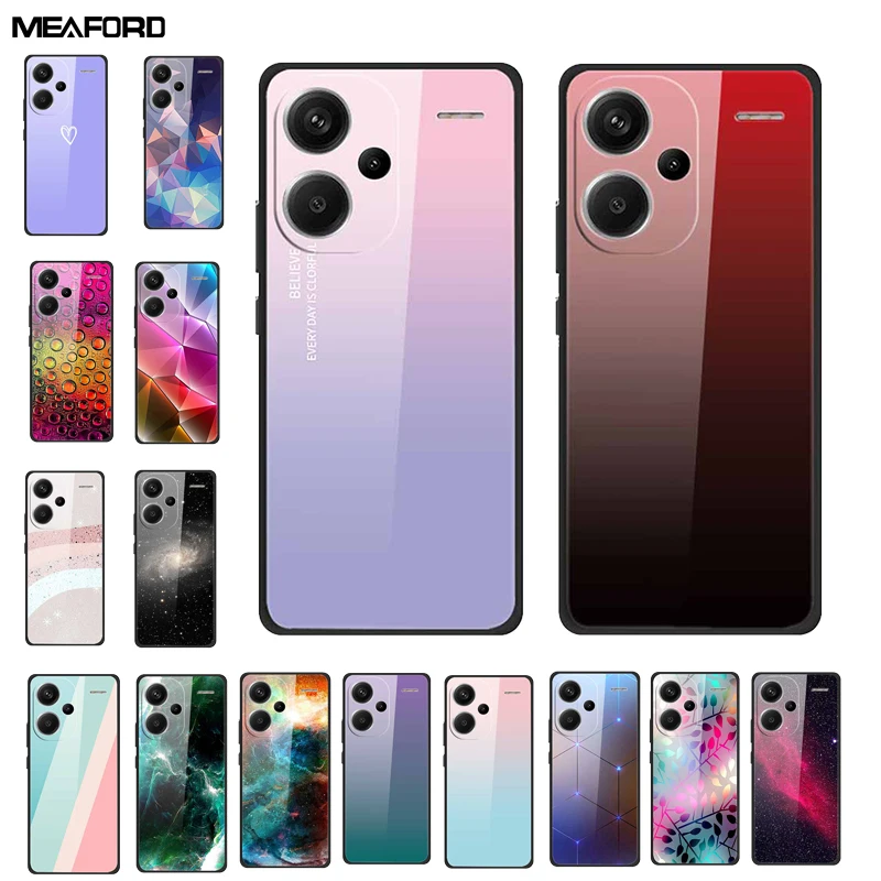 For Xiaomi Redmi Note 13 Pro+ Case 13Pro 4G 5G Tempered Glass Hard Back ...