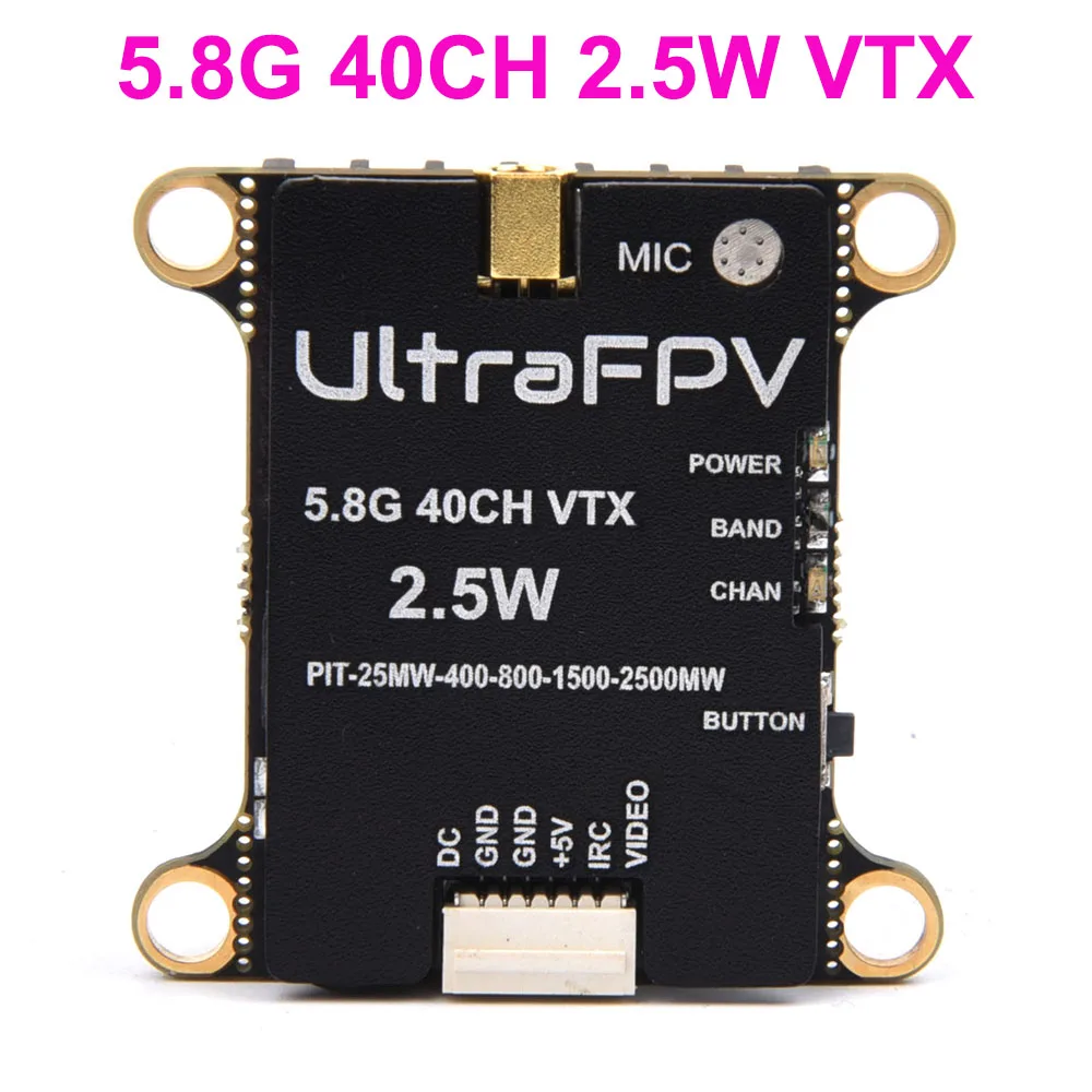 FPV Transmitter 5.8G 40CH 2500mW 2.5W VTX Pit/25mW/400mW/800mW/1.5W/2.5W Adjustable 30.5X30.5mm ...