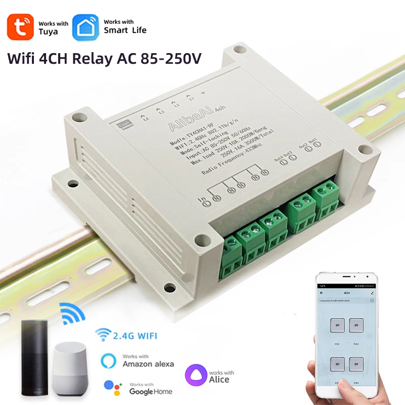Tuya Wifi Smart Home Light Switch Module,4ch Universal Breaker,110v ...