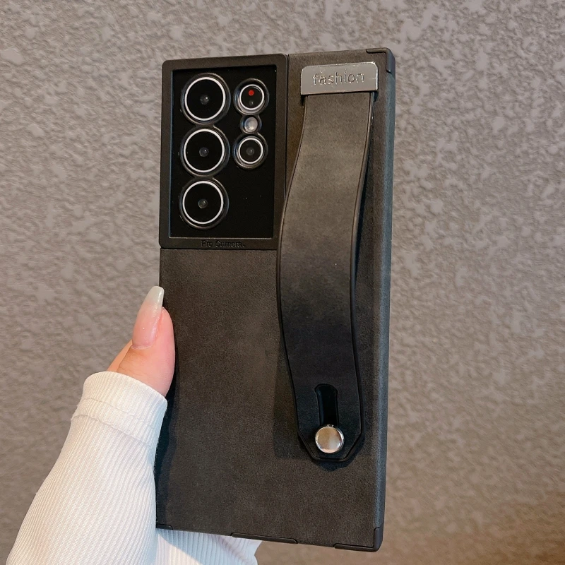 Luxury-Wrist-Strap-Holder-Suede-Leather-Case-For-Samsung-Galaxy-S24-S23 ...