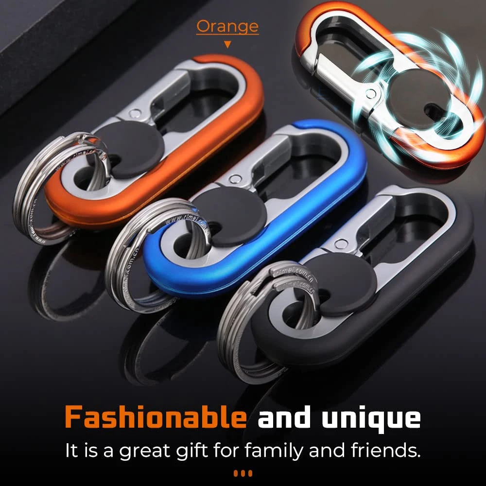 Stainless-Double-Ring-Keychain-Business-Key-Holder-Men-Fashion-Chain ...