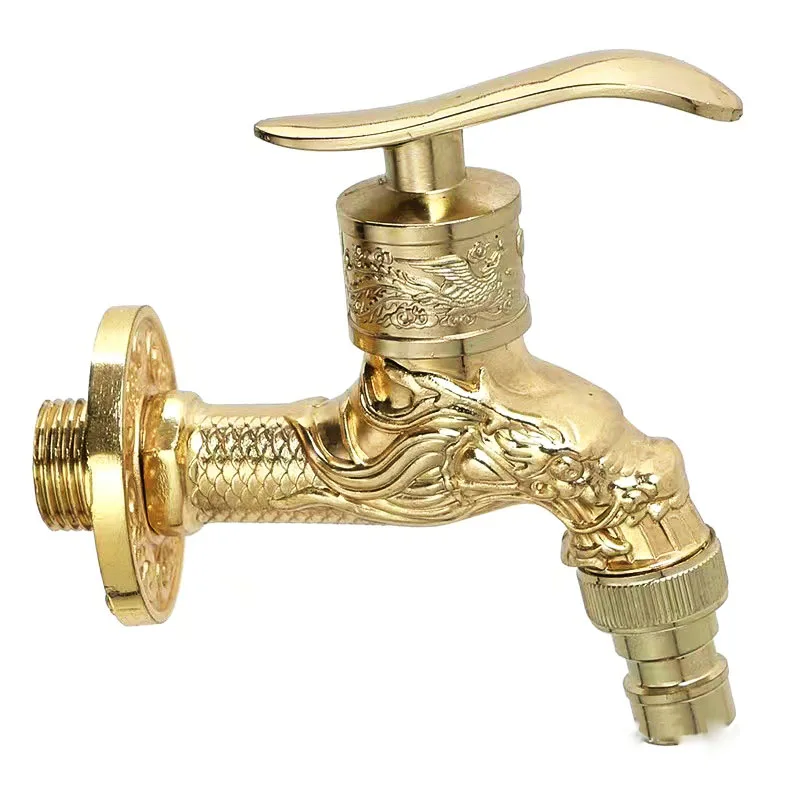 Antique Bronze Dragon Carved Tap Animal Shape Faucet Garden Bibcock ...