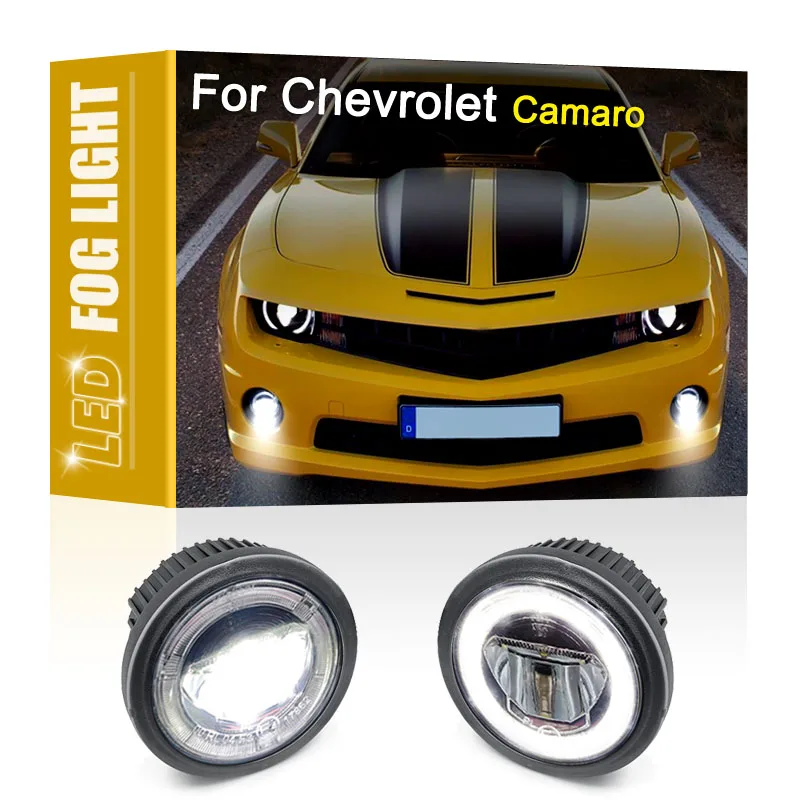 2Pcs Aluminum Shell Front White LED Fog Lamp Assembly With DRL Daytime ...