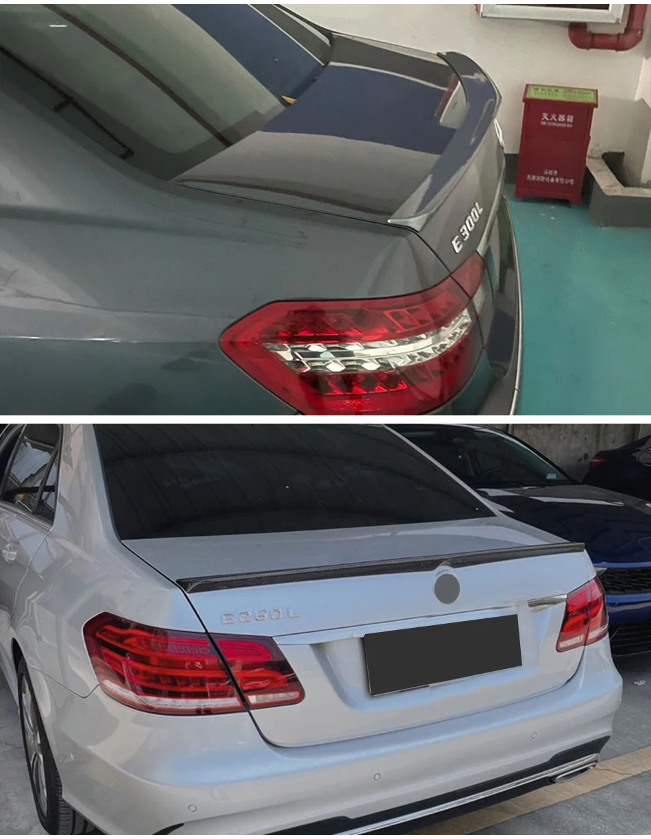 탄소 섬유 페인트 ABS 후면 트렁크 뚜껑 자동차 스포일러 날개 메르세데스 벤츠 E 클래스 W212 E180 E200 E260 E300 E320 세단 4 도어 ...