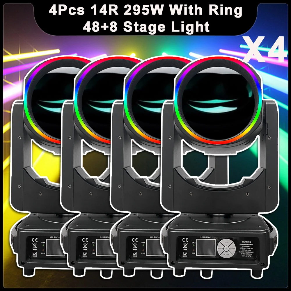 4Pcs-lot-New-14R-295W-Beam-Moving-Head-Light-With-Aperture-Focus-Gobo ...