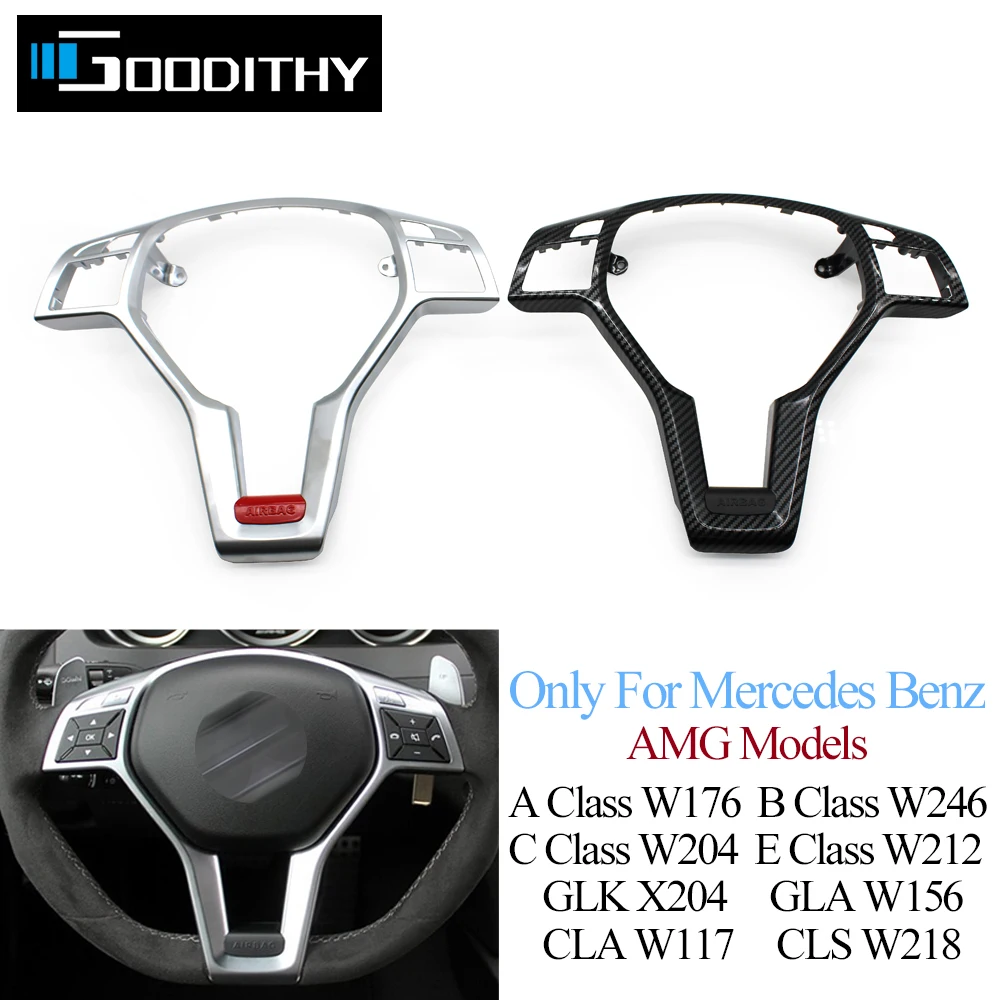 Car Steering Wheel Trim Cover Panel Outer Frame For Mercedes Benz AMG A ...