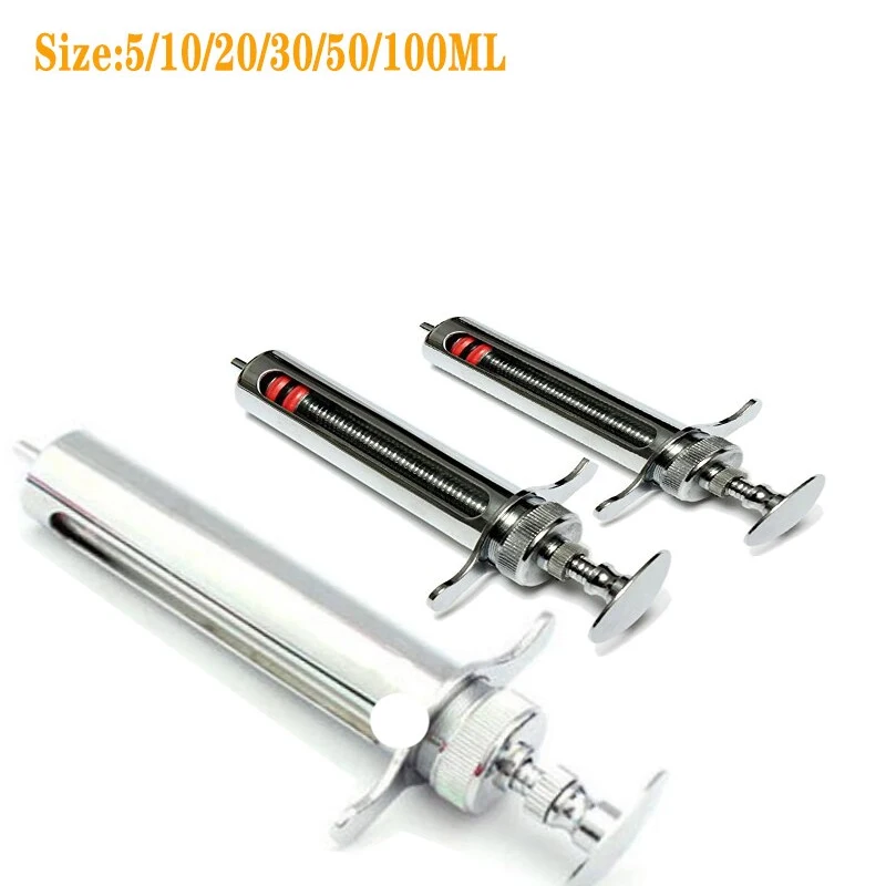 스테인레스 스틸 금속 주사기 관장 샘플러, 잉크 투여, 관장 주사기 공급 부스터, 5, 10, 20, 30, 50, 100ml ...