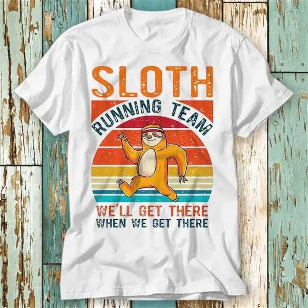 Sloth-Running-Team-Sports-Fitness-Tops-Designed-Unisex-Retro-Fashion-T ...