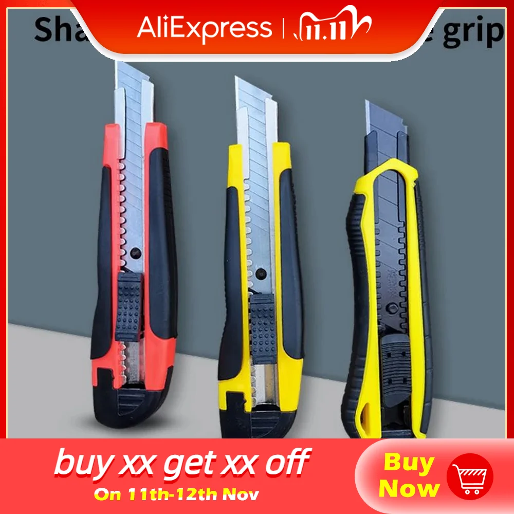 1-200pc Deli Retractable Snap Off 18mm Wide Blade Utility Knife Box ...