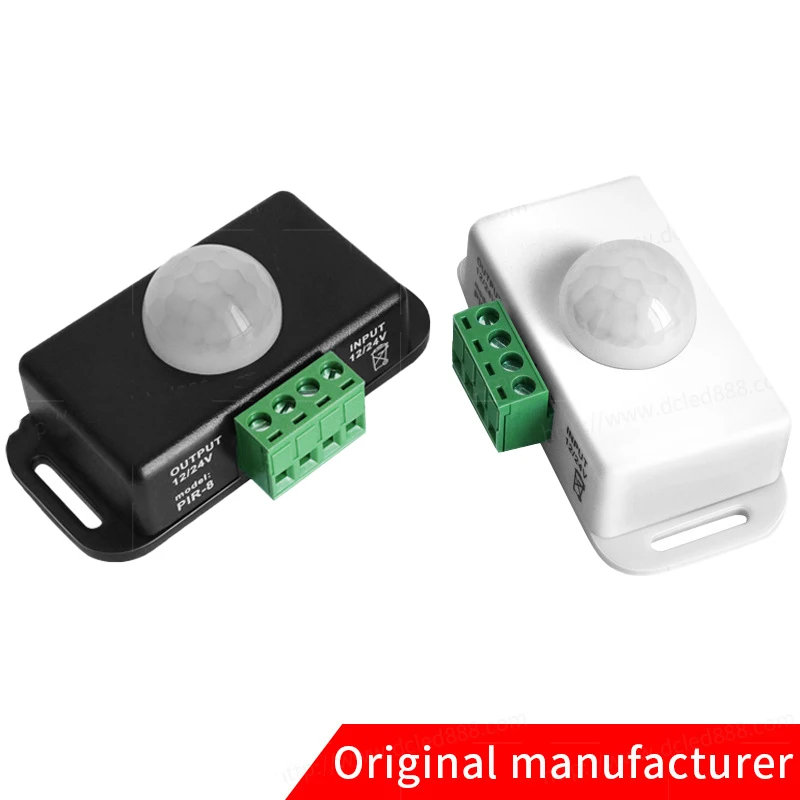 DC-12V-24V-8A-Automatic-Adjustable-PIR-Motion-Sensor-Switch-IR-Infrared ...