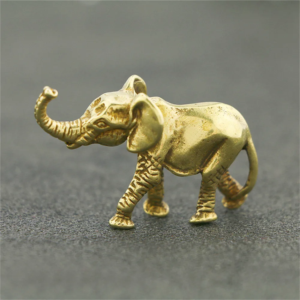 Minature Elephant Table Ornament Home Crafts Copper Animal Decoration