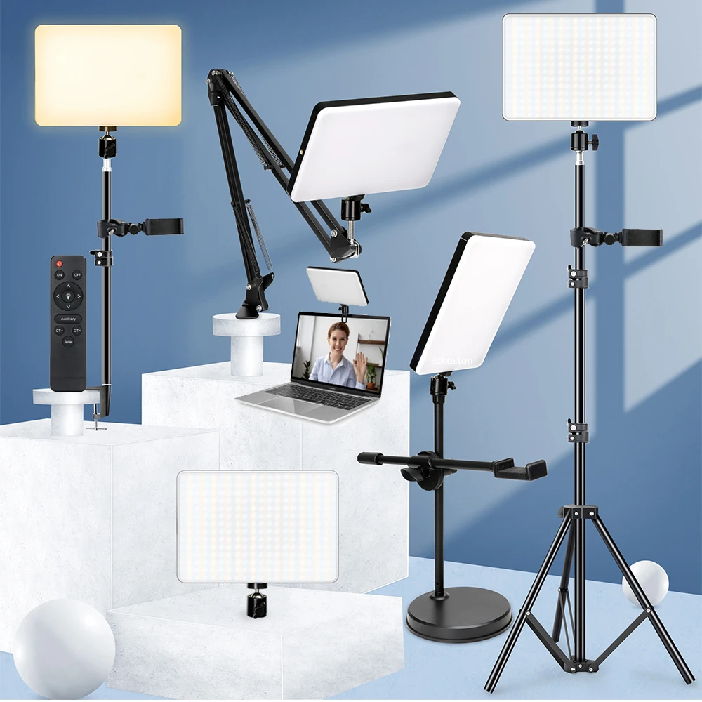LED Video Light With Professional Tripod Stand Remote Control Dimmable ...