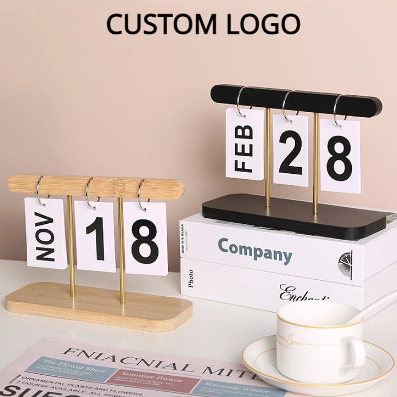 Customized-Wooden-Calendar-with-Flipping-Pages-Laser-Engrave ...