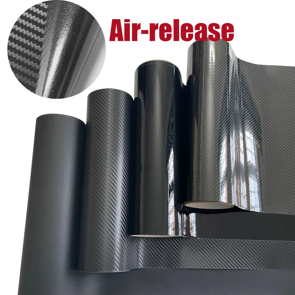 Shop Generic 3D Carbon Fiber Vinyl Wrap Film Gloss Black Vinyl Wrap Car ...