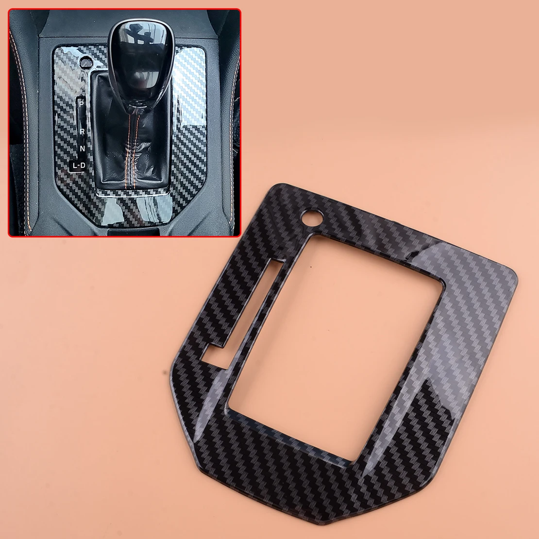 Center-Console-Gear-Shift-Box-Panel-Trim-Cover-Decor-Black-Carbon-Fiber ...