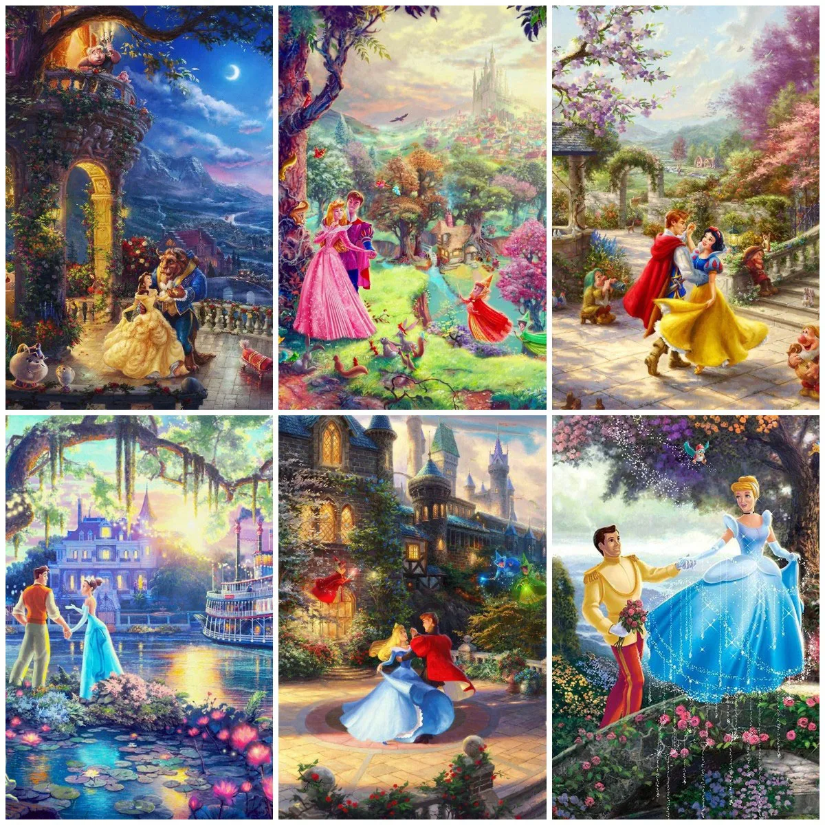 Disney Princess And Prince Collage