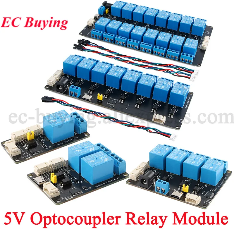 1-2-4-8-16-Channel-Way-Expansion-Relay-Module-5V-Power-Supply-IIC-I2C ...