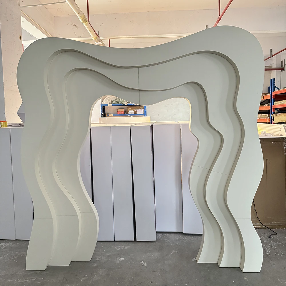 Custom Made in China New Design Arch Wall Wedding Backdrop Pvc Ripple ...