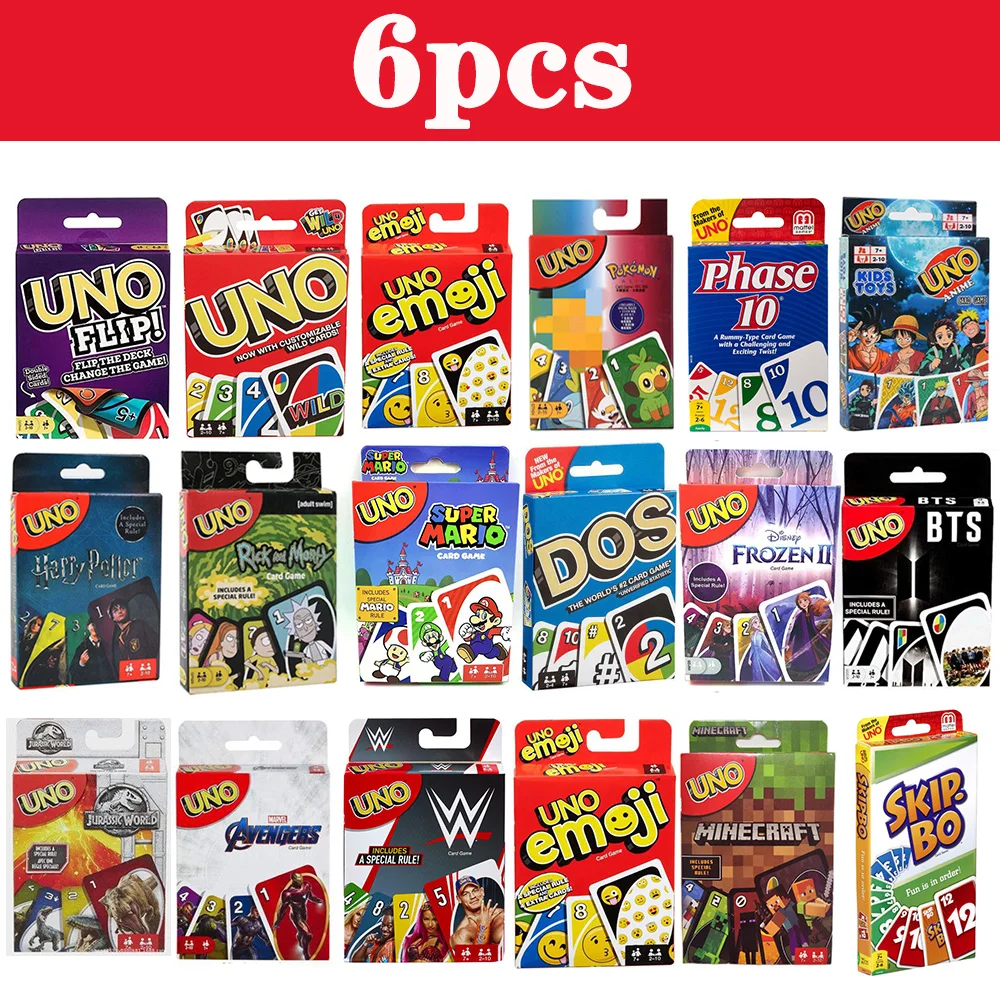 UNO-FLIP-6Pc-Games-Family-Funny-Entertainment-Board-Game-Fun-Playing ...