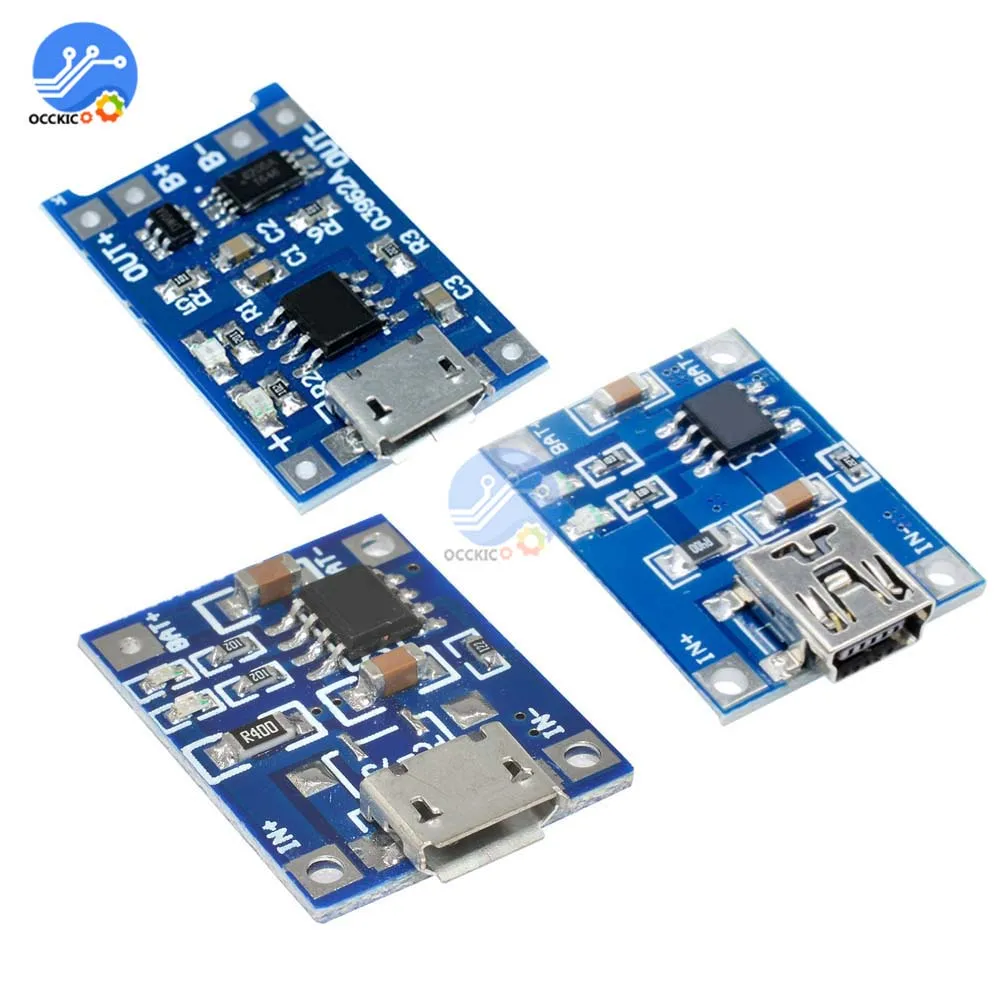 5PCS BMS 5V 1A 18650 Lithium Battery Charger Board Mini/Micro USB TYPE ...