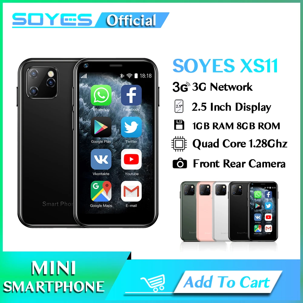 Original New SOYES XS11 Mini Cute Smartphone 1GB 8GB 2.5'' MT6580A Quad ...