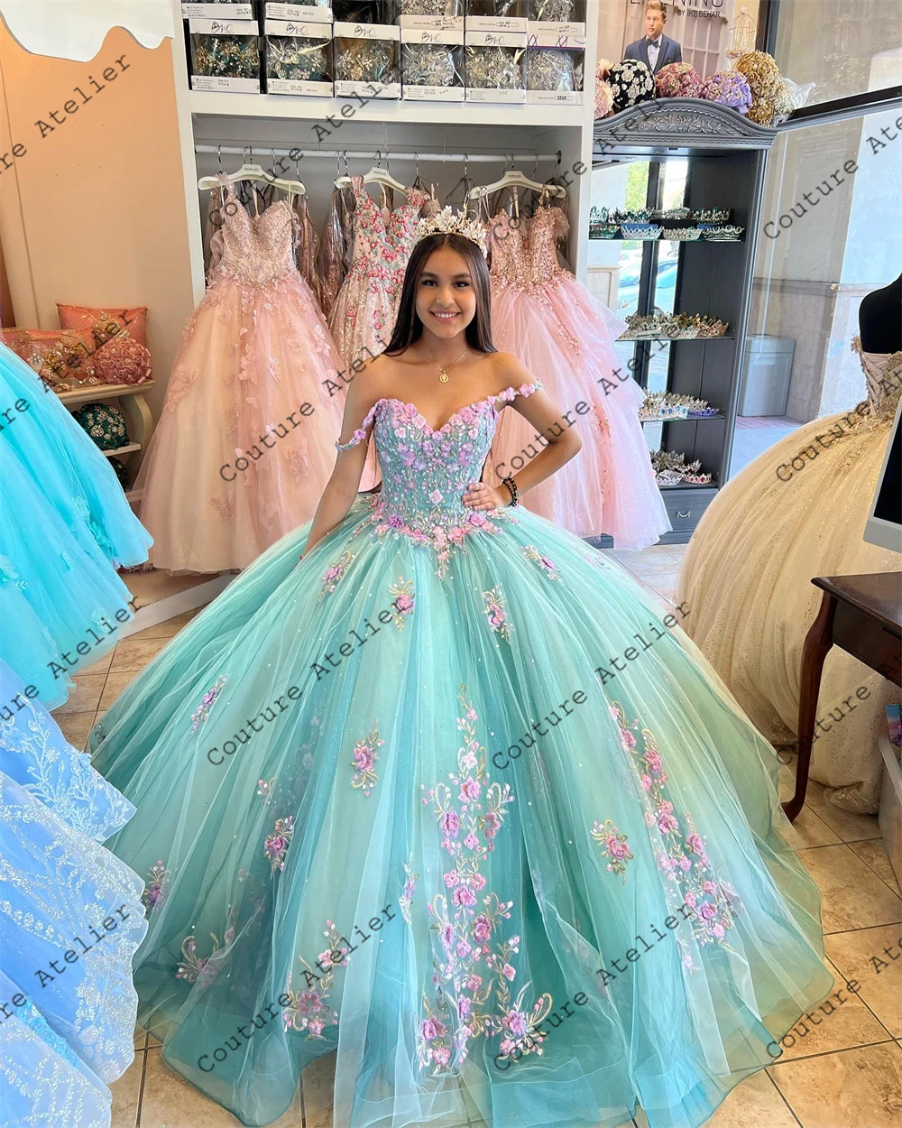Lime Green And Hot Pink Quinceanera Dresses
