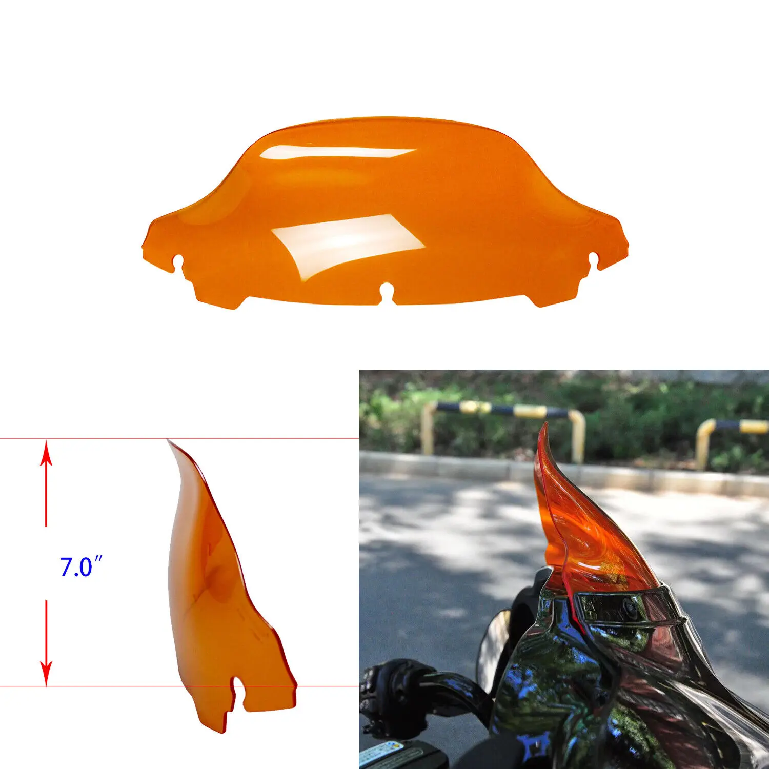 Orange Front Windshield Wind Screen For Harley Touring Street Glide ...