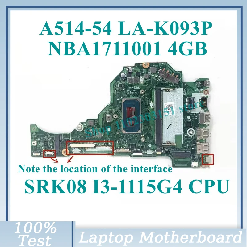 FH5AT-LA-K093P-With-SRK08-I3-1115G4-CPU-4G-NBA1711001-For-Acer-Aspire ...