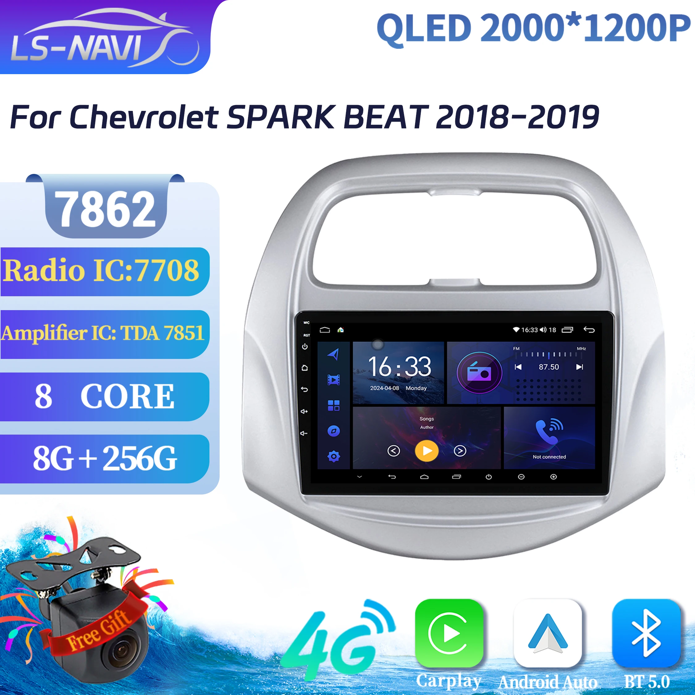 Android 14 For Chevrolet SPARK BEAT 2018-2019 Car Radio Multimedia ...