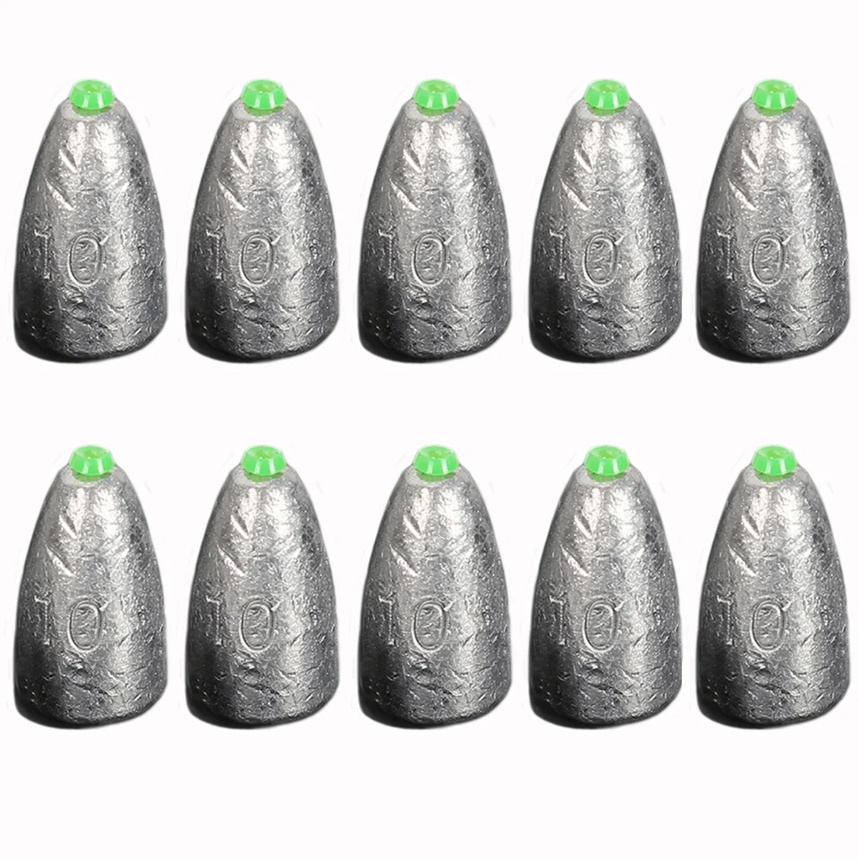 10pcs/lot Fishing Weights Sinkers 2g 3.5g 5g 7g 10g 14g 20g Bullet ...