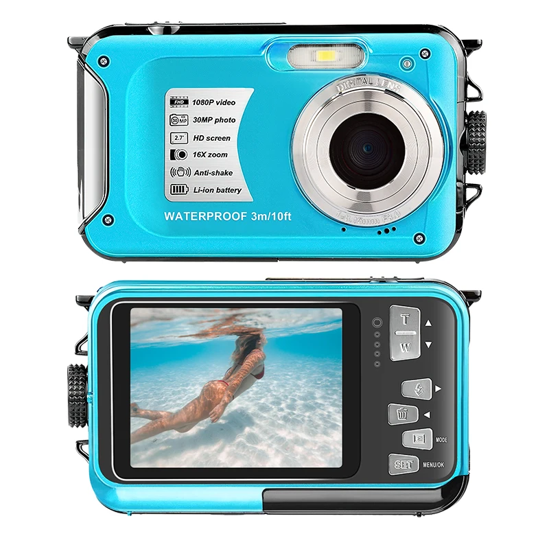 10-feet-waterproof-camera-photo-30-megapixel-video-1080P-dual-screen ...